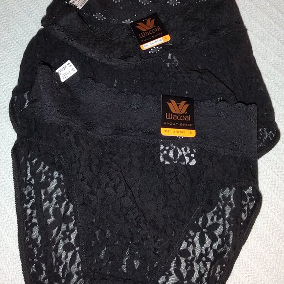 Wacoal | Intimates & Sleepwear | Wacoal Black Lace Stretch Knit Panties ...